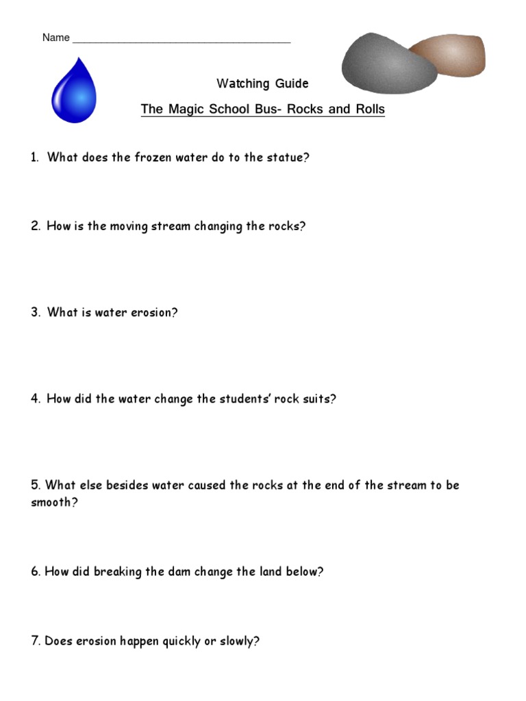 Magic School Bus Erosion Worksheet | PDF