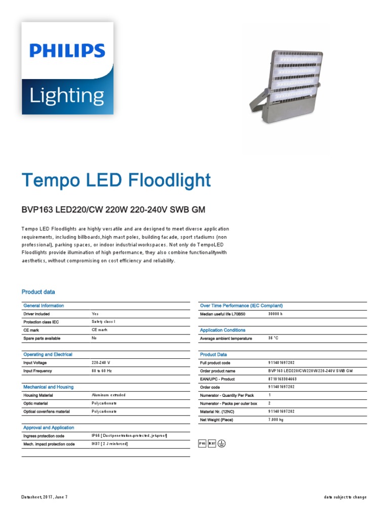 Lighting Lighting: Tempo LED Floodlight | PDF | Light Emitting Diode ...