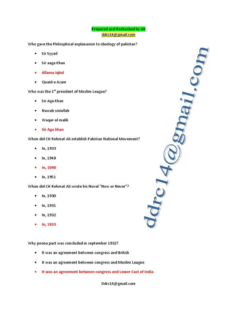 Pakistan Studies - PAK301 Paper 1 | PDF | All India Muslim League ...
