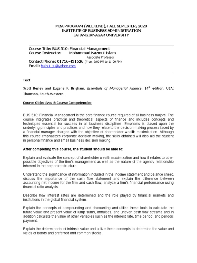 Scott Besley and Eugene F. Brigham. Essentials of Managerial Finance ...