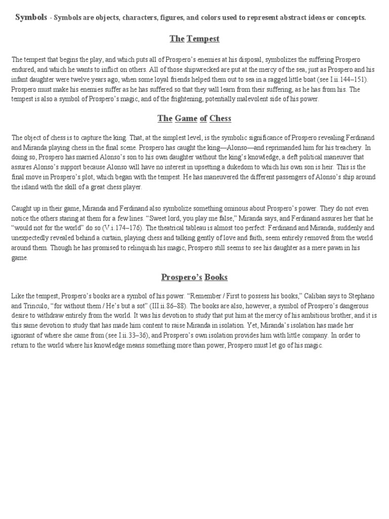 Symbols | PDF | The Tempest | Shakespearean Characters