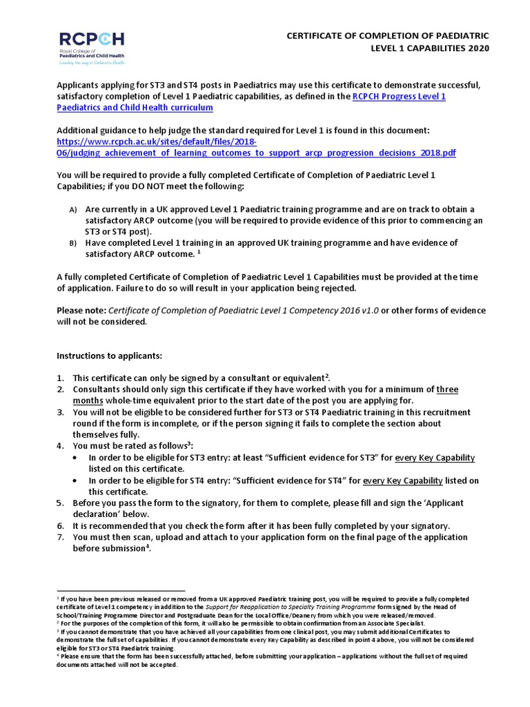 RCPCH Progress Level 1 Paediatrics and Child Health Curriculum | PDF ...