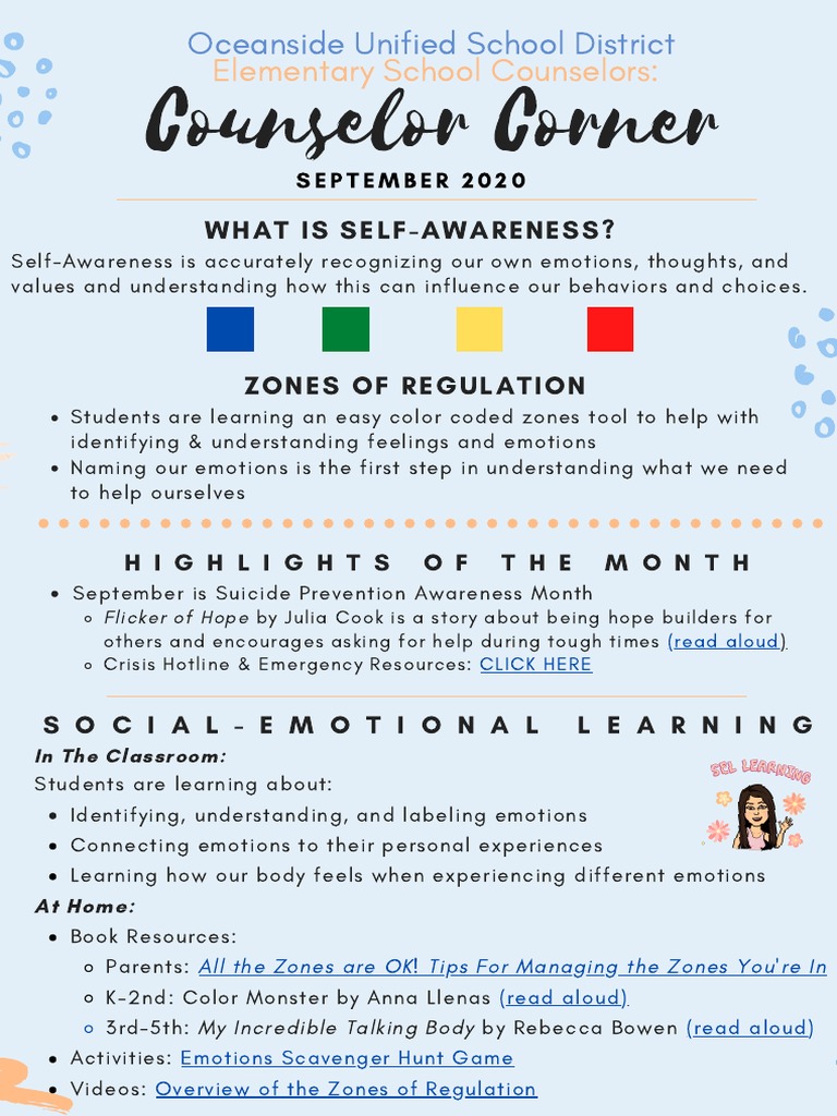 Sept-Counselors Corner Newsletter | PDF