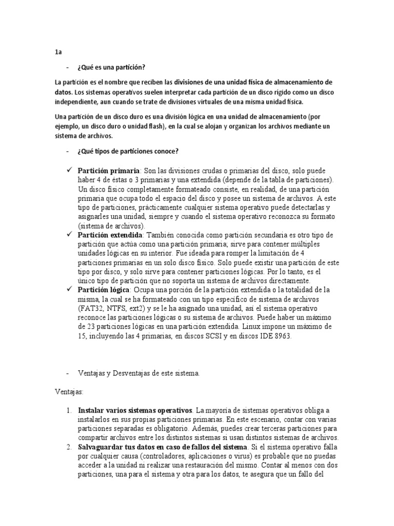 Guía Completa de Particiones de Disco | PDF | Distribución de Linux | Kernel (sistema operativo)