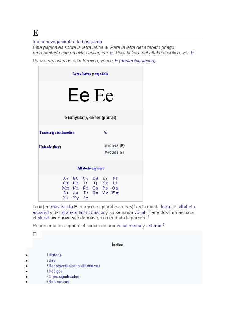 Letra E | PDF | Alfabeto | Escritura latina