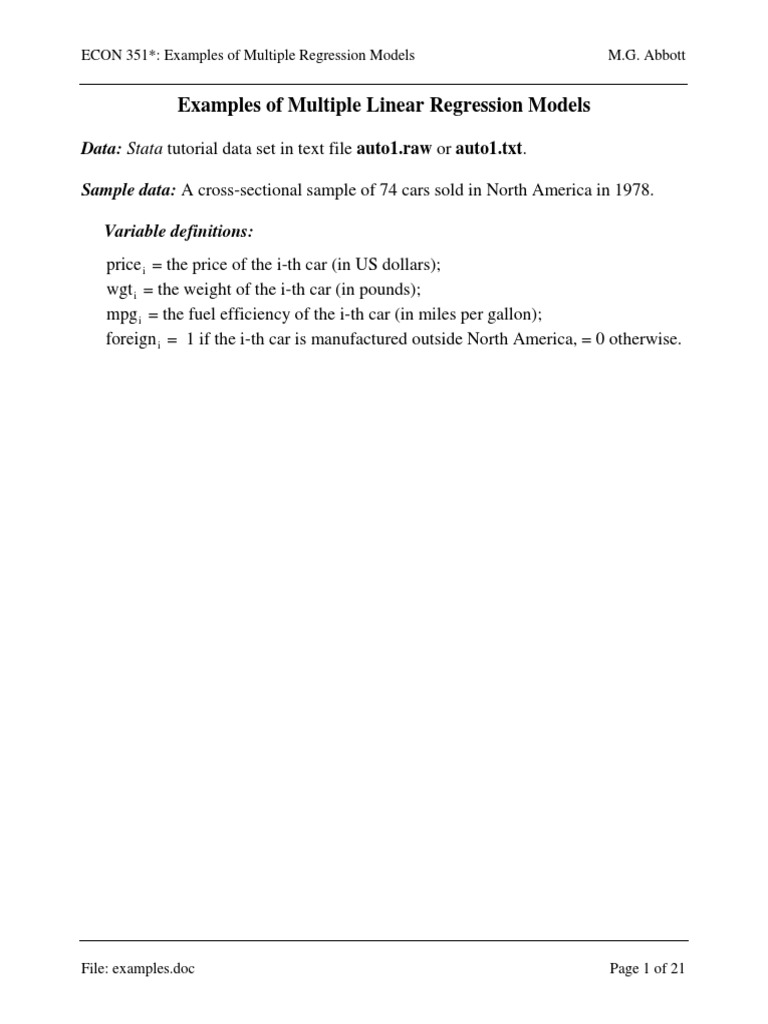 Examples PDF | PDF | Linear Regression | Coefficient Of Determination