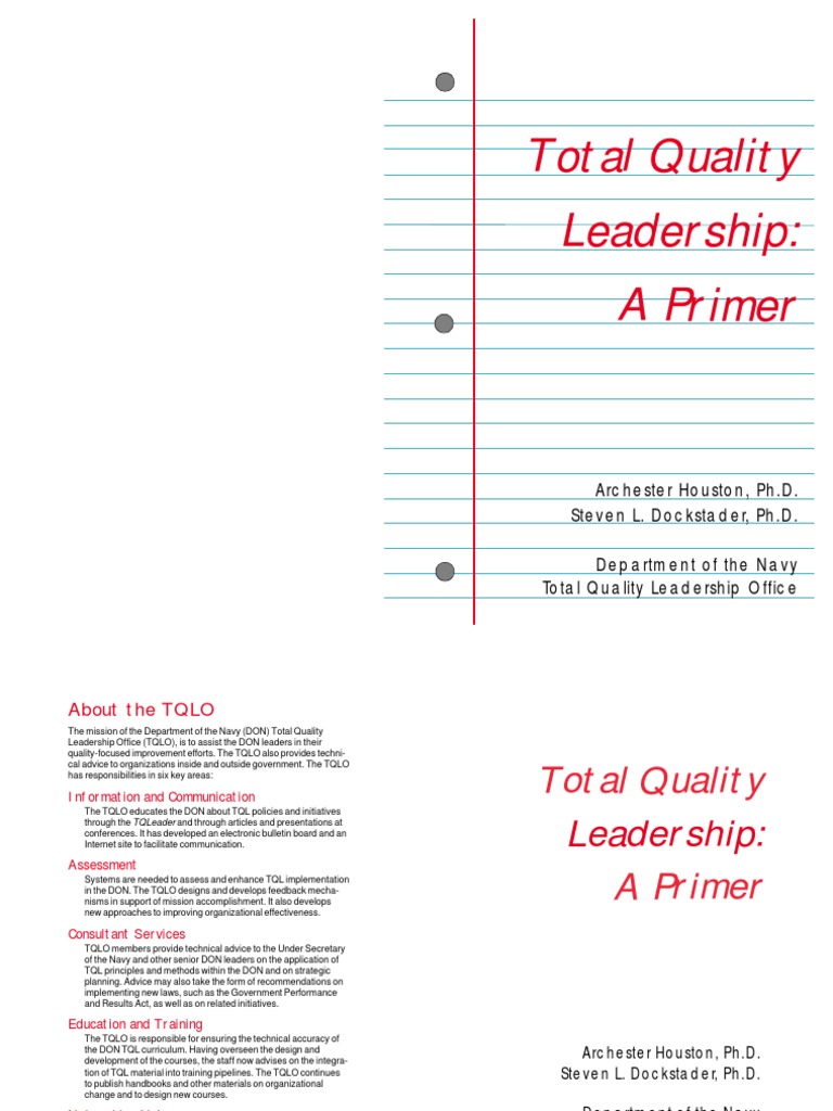 Total Quality Leadership | PDF | Scientific Method | Leadership