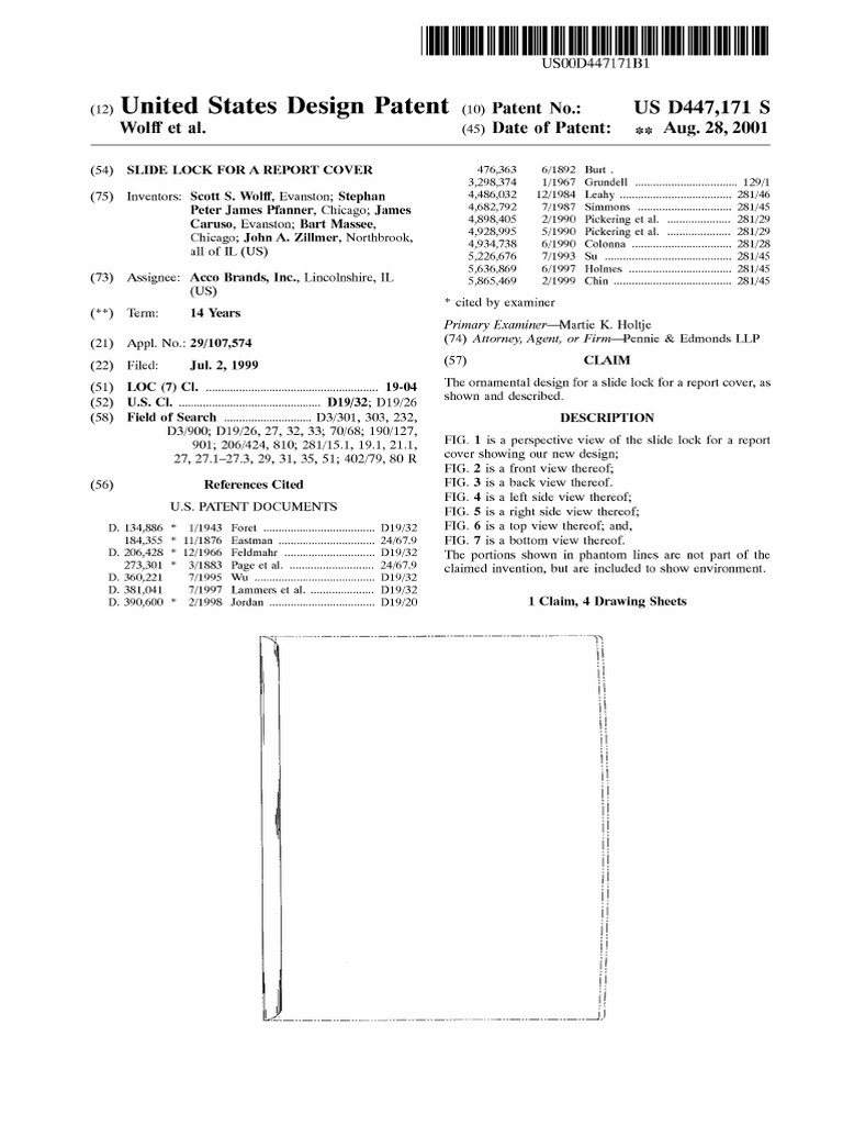United States Design Patent (10) Patent No.:: US D447,171 S | PDF ...