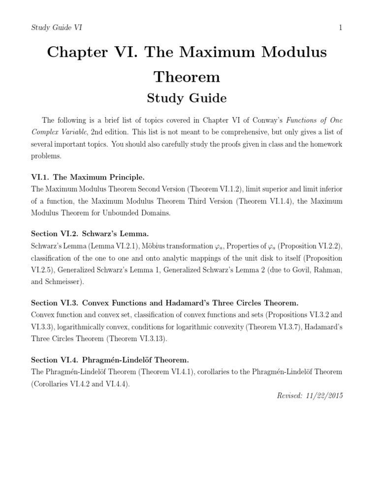 Maximizing Insights: A Study Guide on the Maximum Modulus Theorem ...