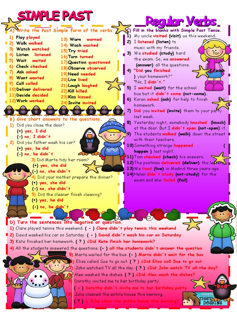 Past Simple Regular Verbs Fun Activities Games - 18699 | PDF ...