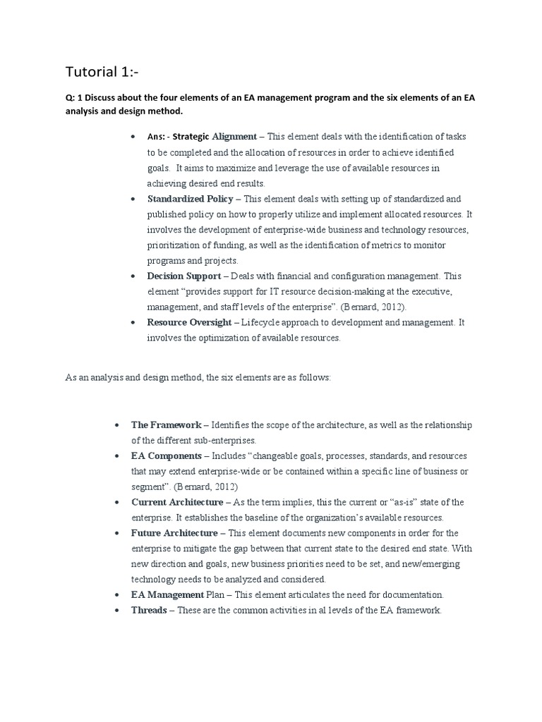 Tutorial 1234 AAkash | PDF | Enterprise Architecture | Risk