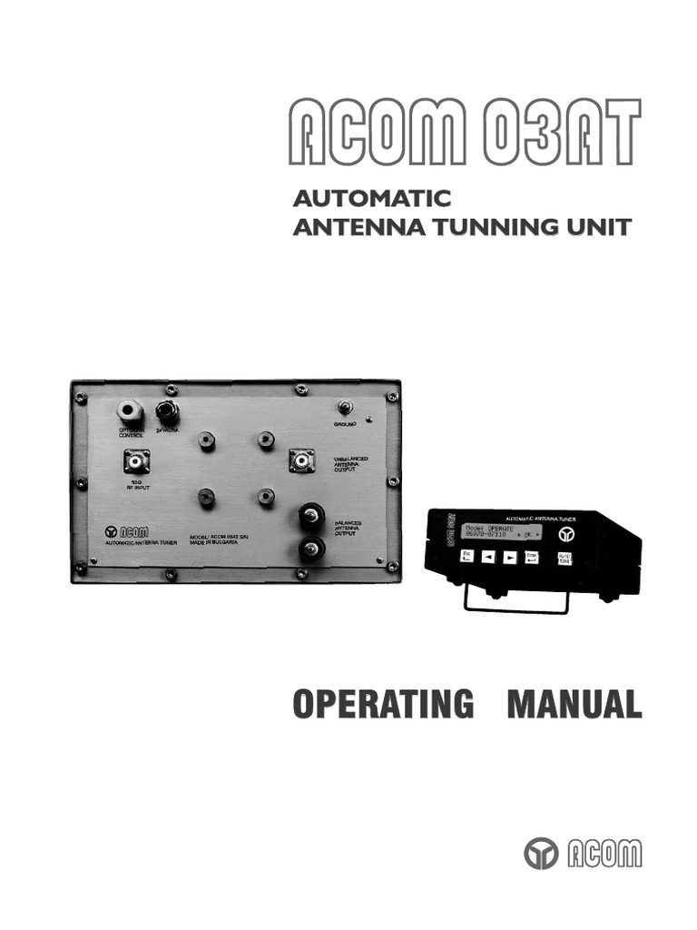 ACOM 03AT Manual | PDF | Mains Electricity | Antenna (Radio)