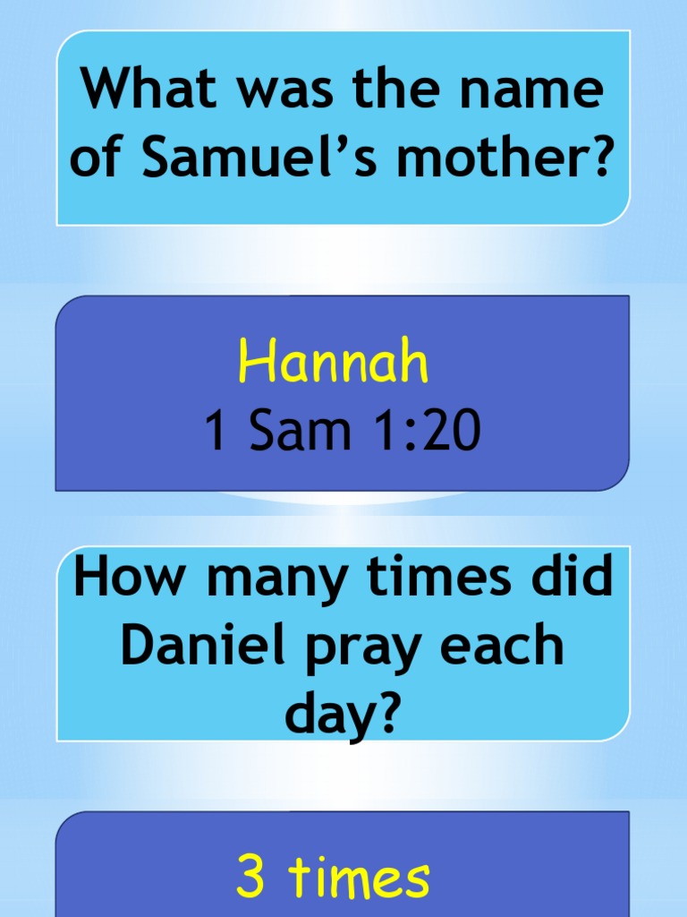 What Was The Name of Samuel's Mother?: Hannah | PDF