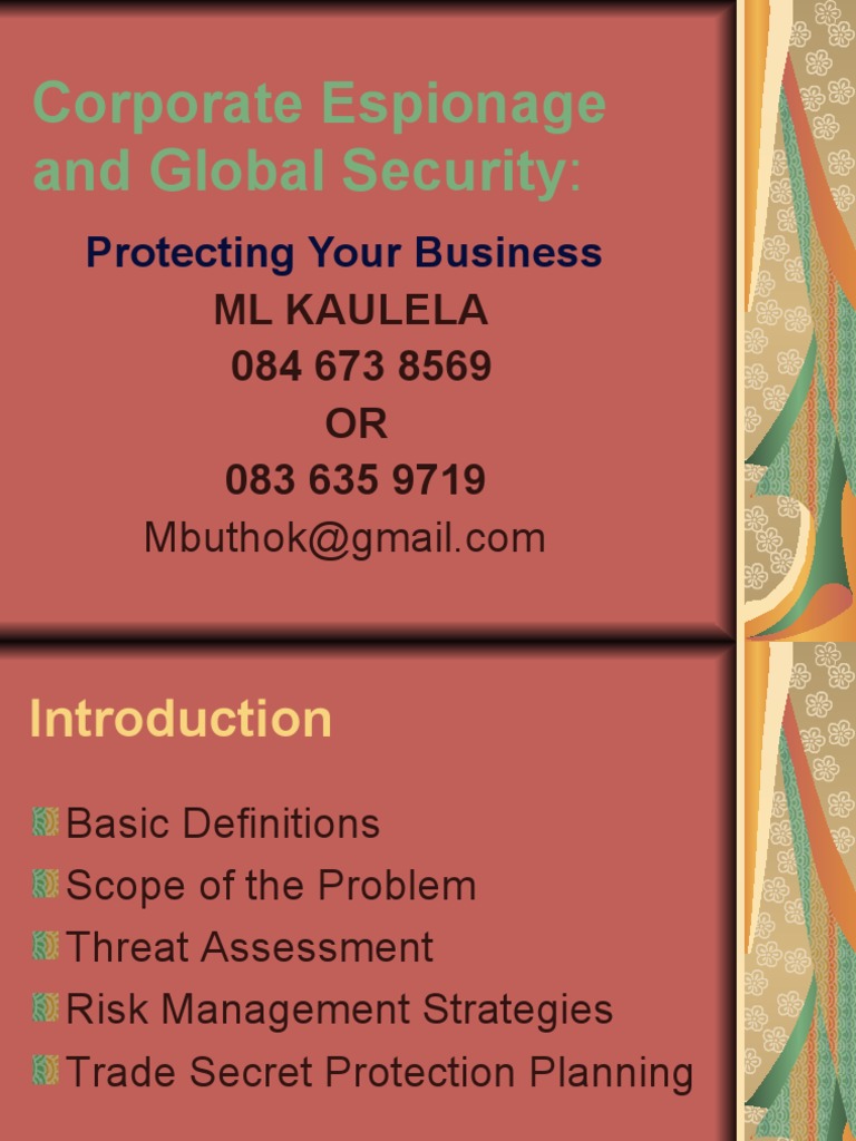 Corporate Espionage: Protection Strategies | PDF | Trade Secret | Risk