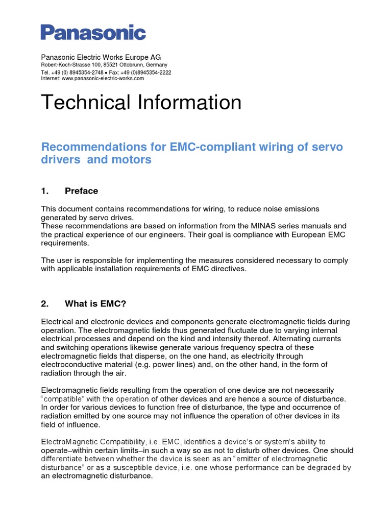Technical Information: Recommendations For EMC-compliant Wiring of ...