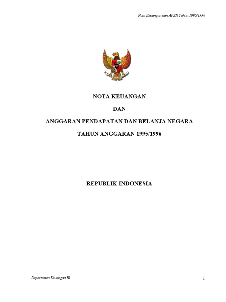 Nota Keuangan Dan RAPBN Th. 1995-1996 | PDF