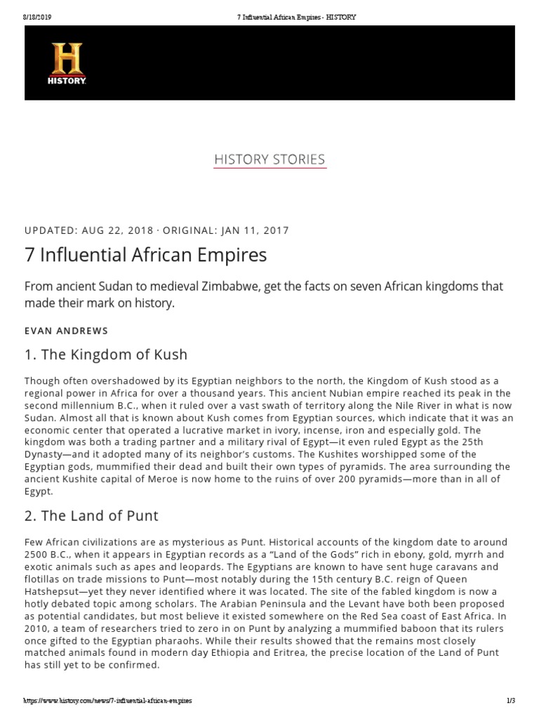 7 Influential African Empires - HISTORY | PDF