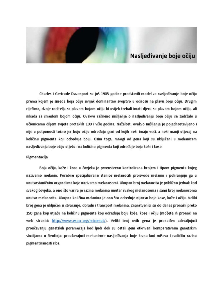 Nasljedivanje Boje Ociju | PDF