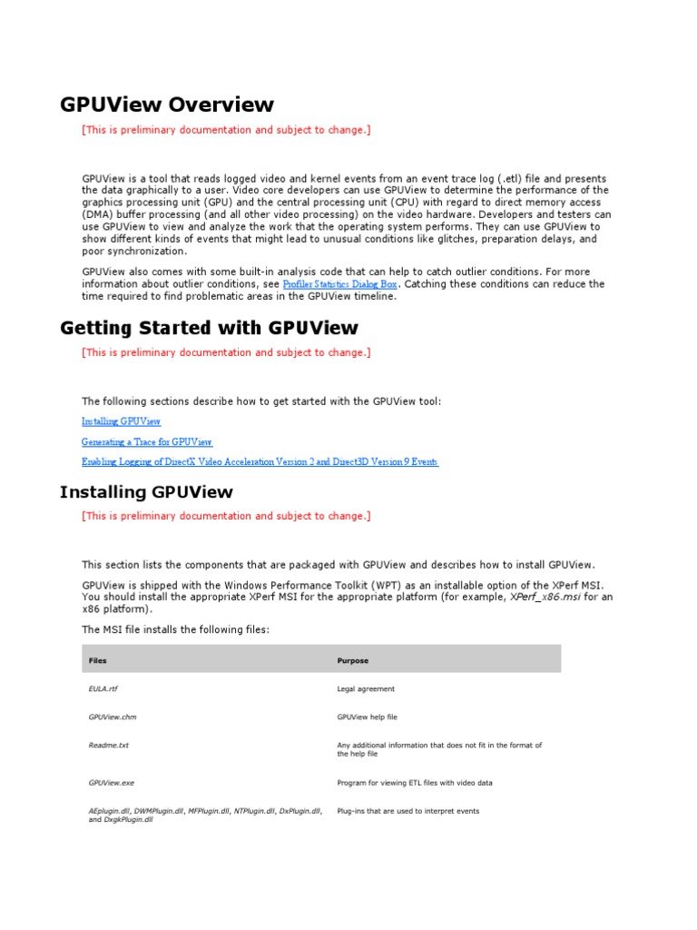 Gpuview Overview: Getting Started With Gpuview | PDF | Command Line ...