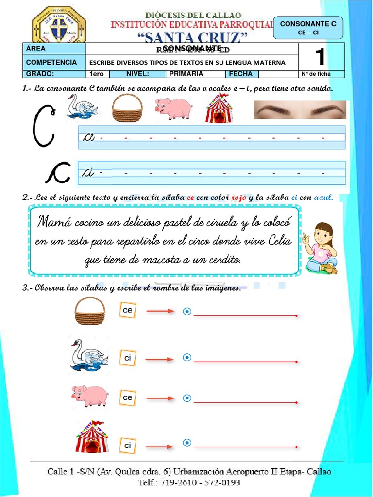 Actividades de la letra C para primer grado | PDF | Semiótica | Lingüística