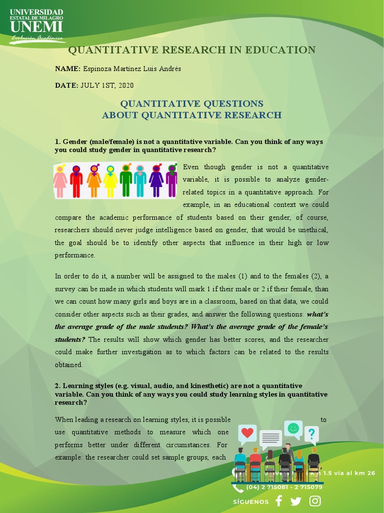 S003 Quantitative Research Questions | PDF | Quantitative Research ...