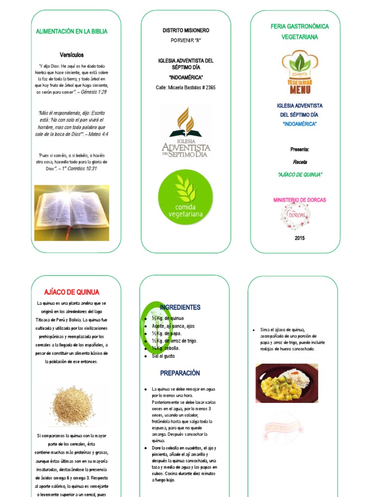 Triptico de Recetas Quinua | PDF | Quinua | Patata