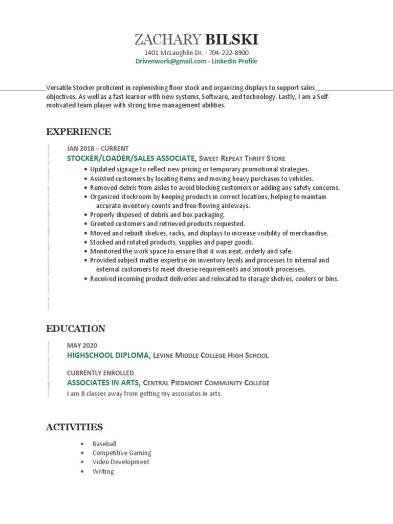 Zachary Bilski - Resume | PDF
