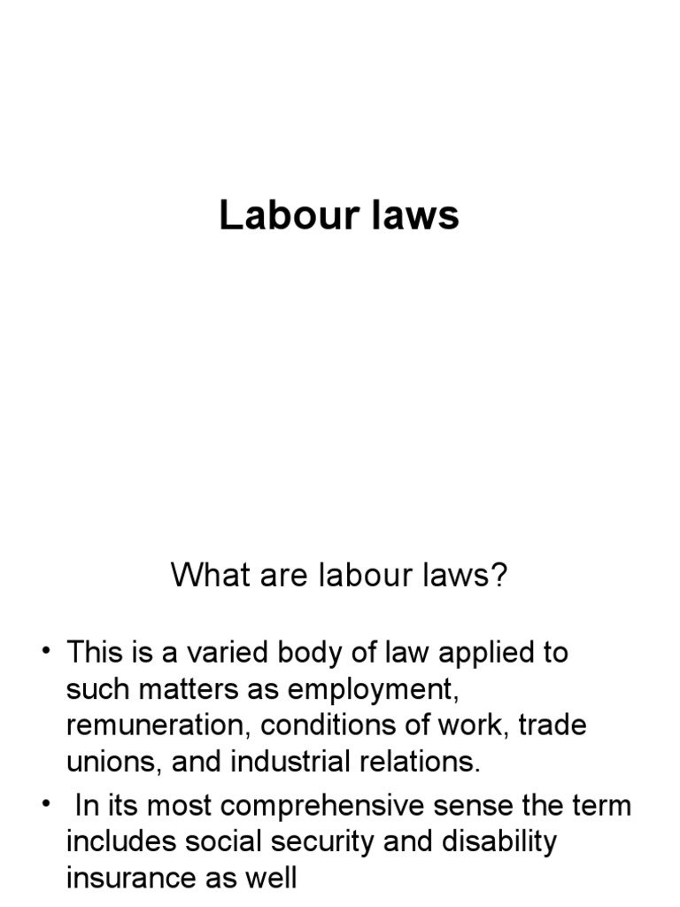 Labour Laws PPT (1) | PDF | Labour Law | Employment
