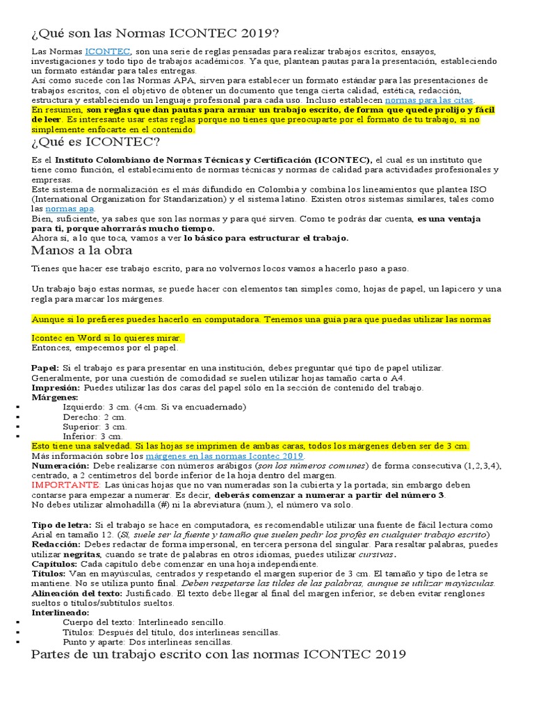 Normas ICONTEC 2019 | PDF | Bibliografía | Science