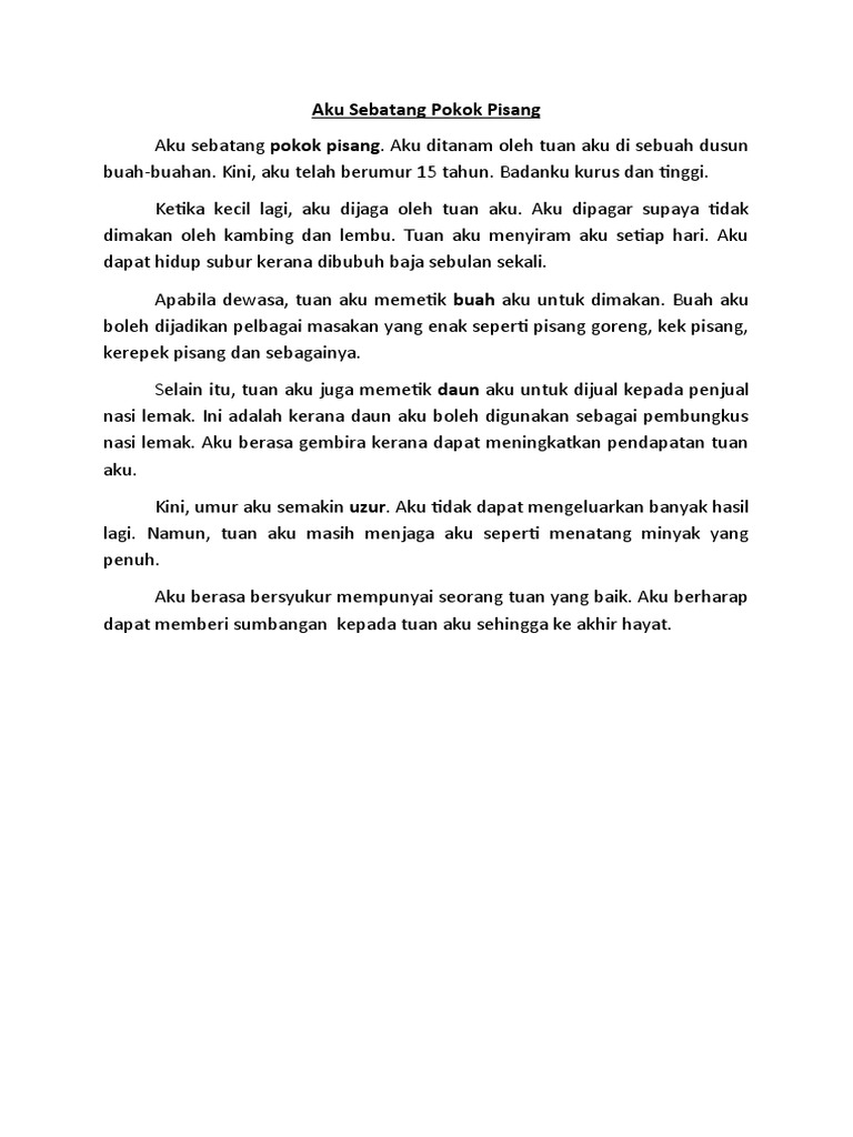 Aku Sebatang Pokok Pisang | PDF