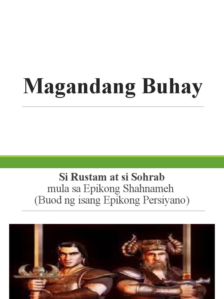 Epiko - Si Rustam at Si Sohrab | PDF