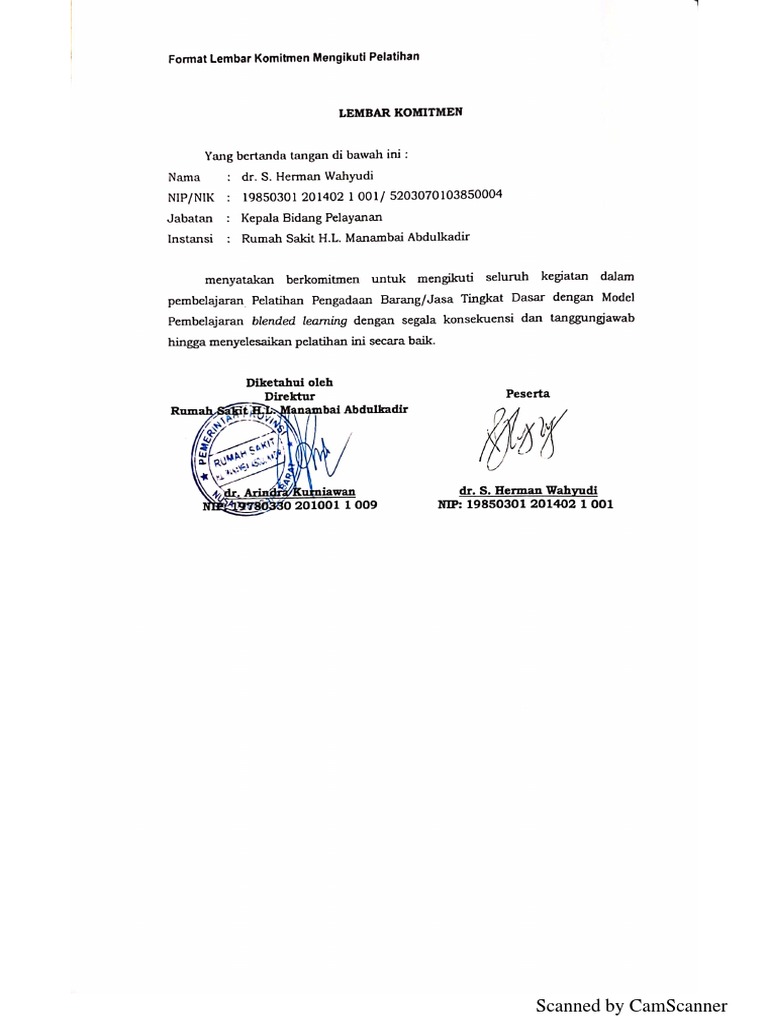 Lembar Komitmen 1 - 2 | PDF