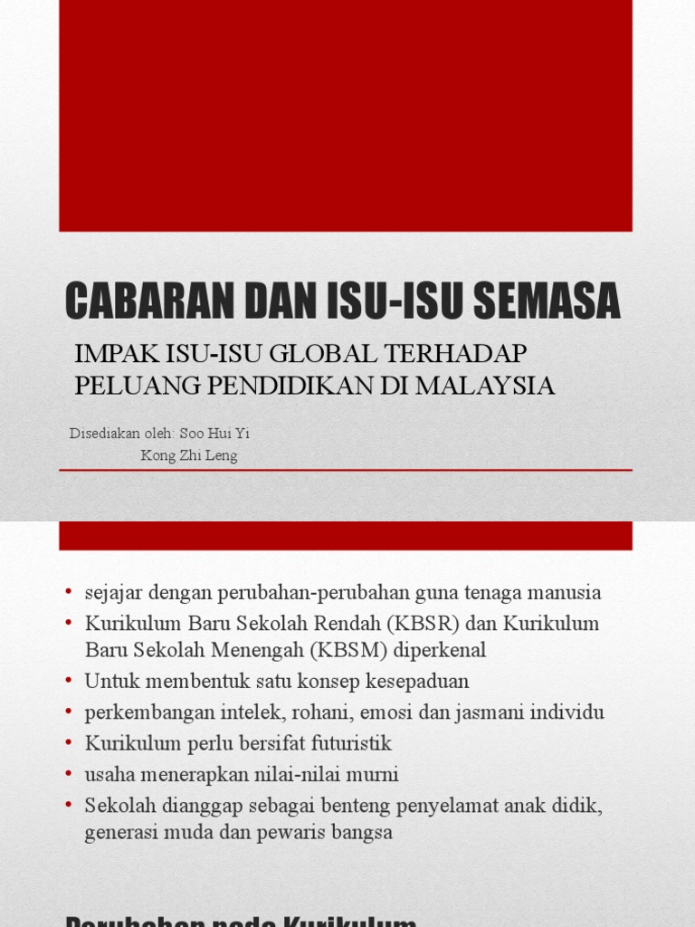 Cabaran Dan Isu-Isu Semasa | PDF