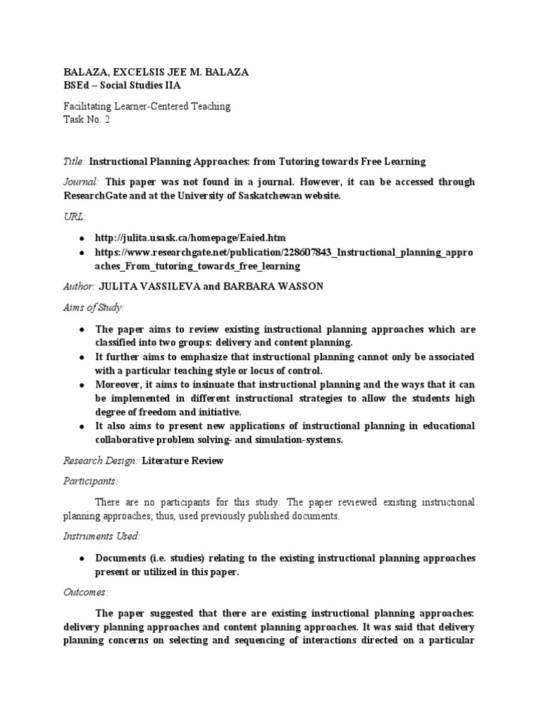 Balaza FLCT Task 2 | PDF | Learning | Education Theory