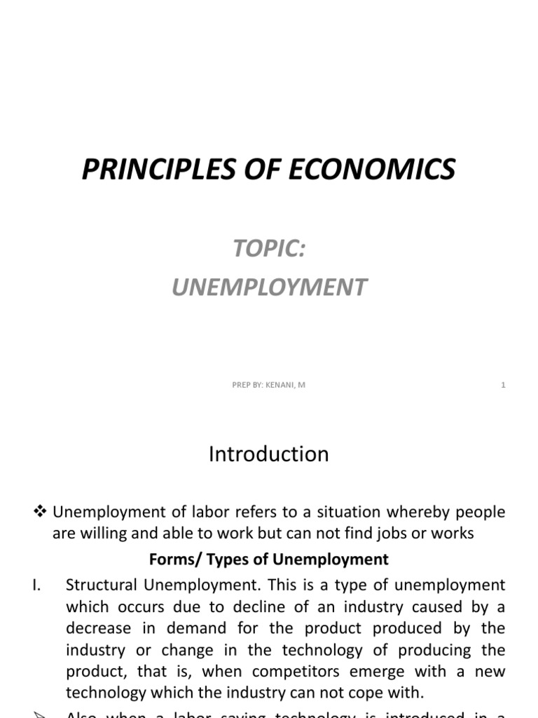 Principles of Economics: Topic: Unemployment | PDF | Unemployment ...