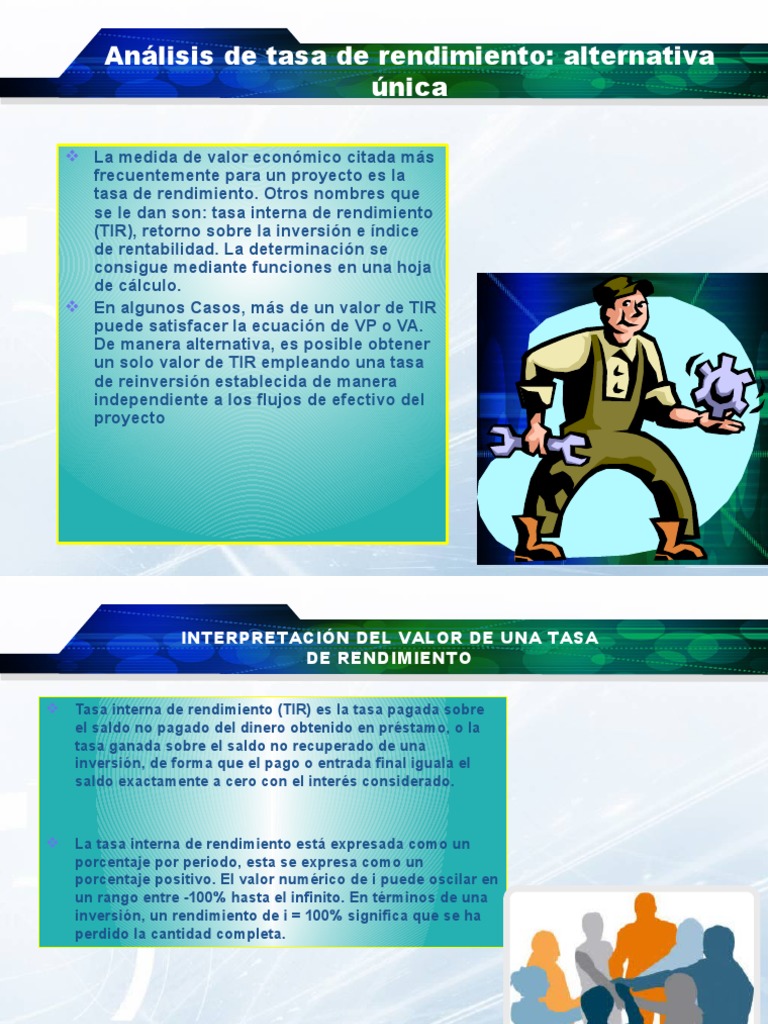 Análisis de Tasa de Rendimiento Alternativa Única | PDF | Tasa interna ...