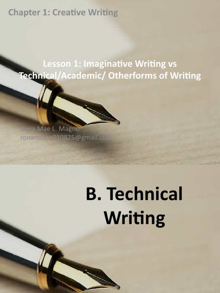 Creative vs Technical Writing | PDF | Typography | Writing