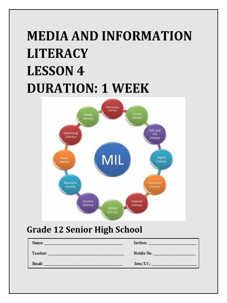 LM SHS Media and Information Literacy - Lesson 4 | PDF | Mass Media ...