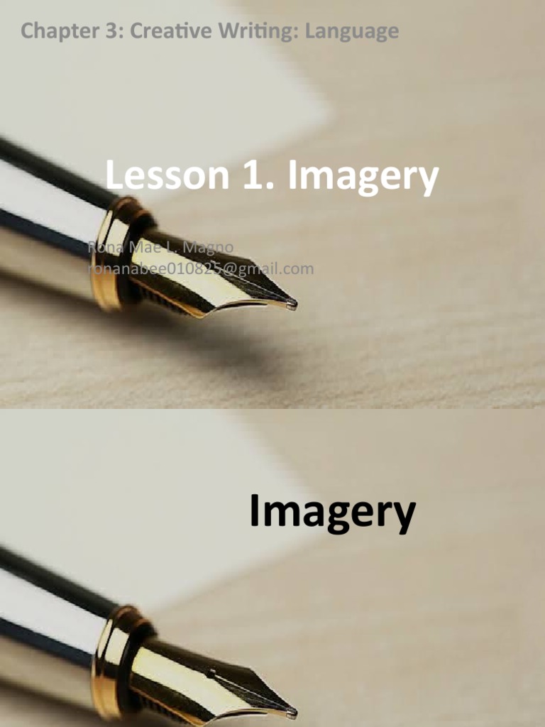 Lesson 1. Imagery: Chapter 3: Creative Writing: Language | PDF