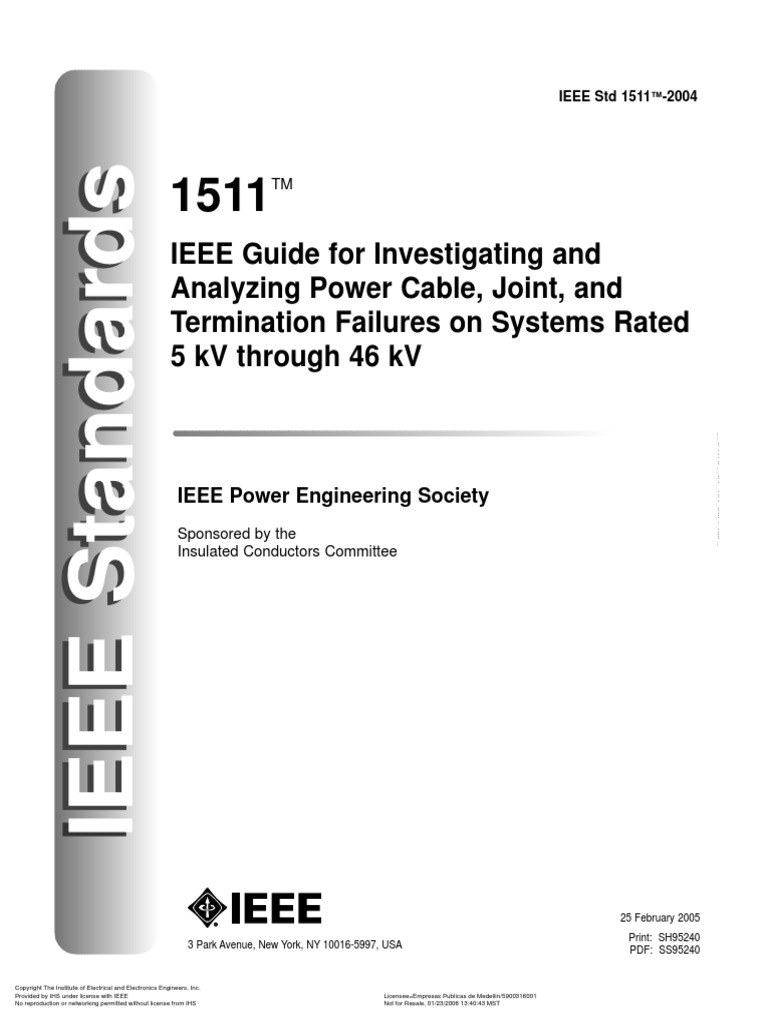 IEEE Guide For Investigating and Analyzing Power Cable, Joint, and ...