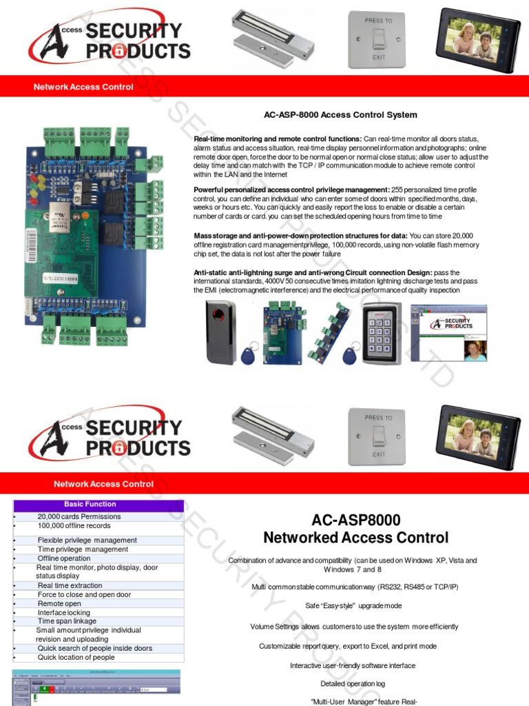 AC ASP8000 Brouchure 1 1 | PDF | Access Control | Computer Network