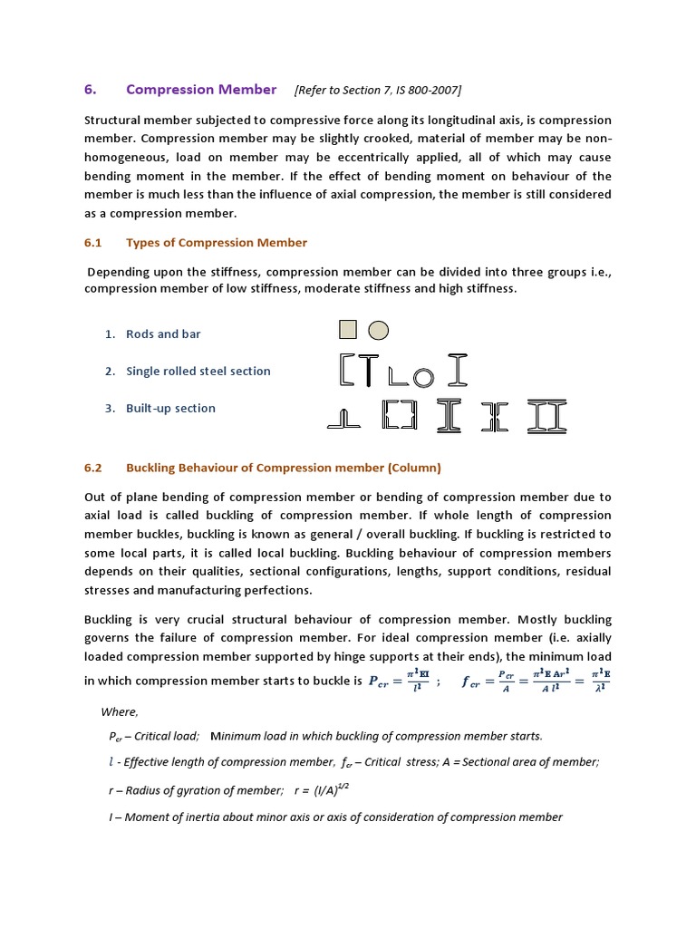Compression Member | PDF | Buckling | Column