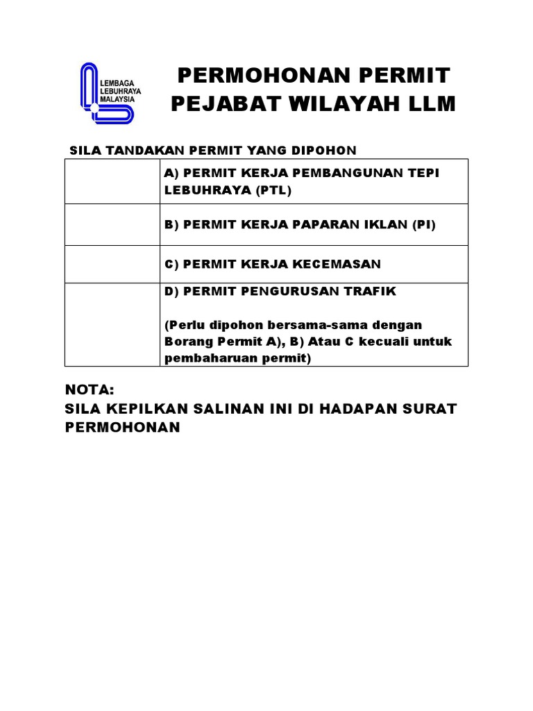 Permit Kerja Paparan Iklan LLM | PDF