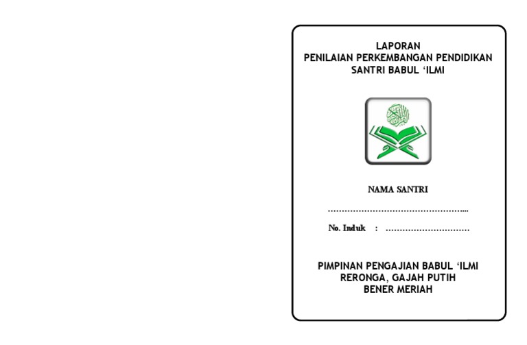 Cover Rapor Pengajian | PDF | Pengembangan Diri