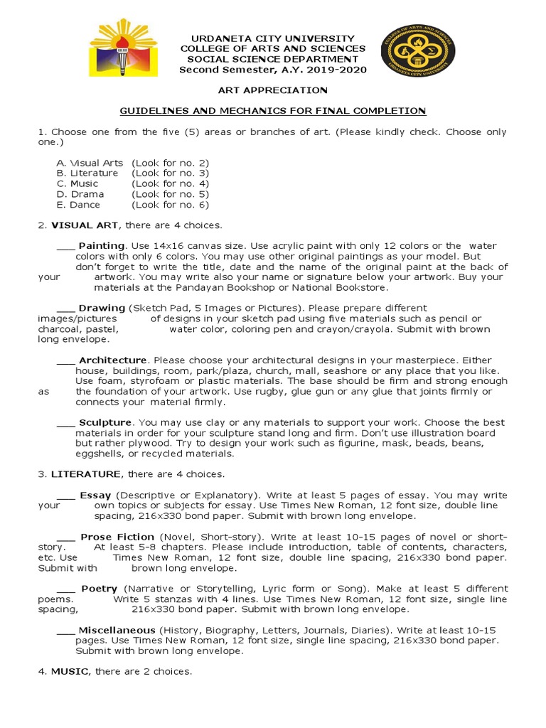 Art Appreciation Final Completion Mechanics | PDF | Dances | Theatre