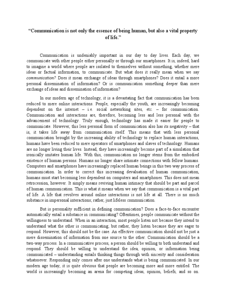 The Essence of Communication | PDF | Communication | Information