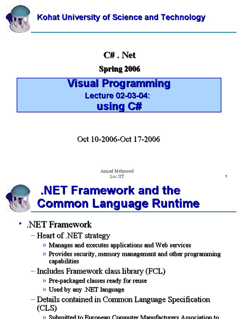 Visual C Programming Pdf C Sharp Programming Language Notation