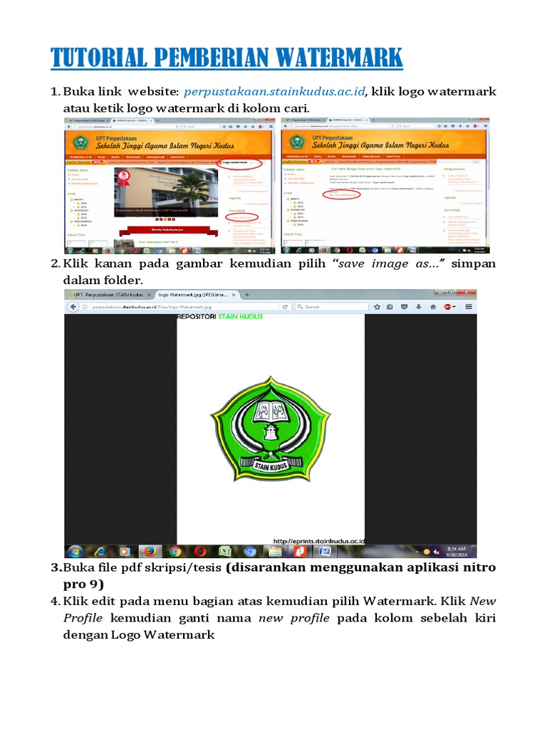 Tutorial Pemberian Watermark | PDF