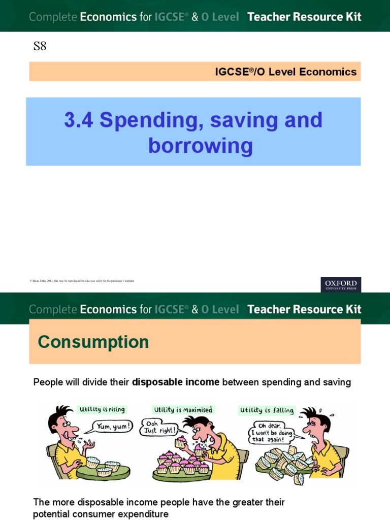 3.4 Spending, Saving and Borrowing: Igcse /O Level Economics | PDF ...
