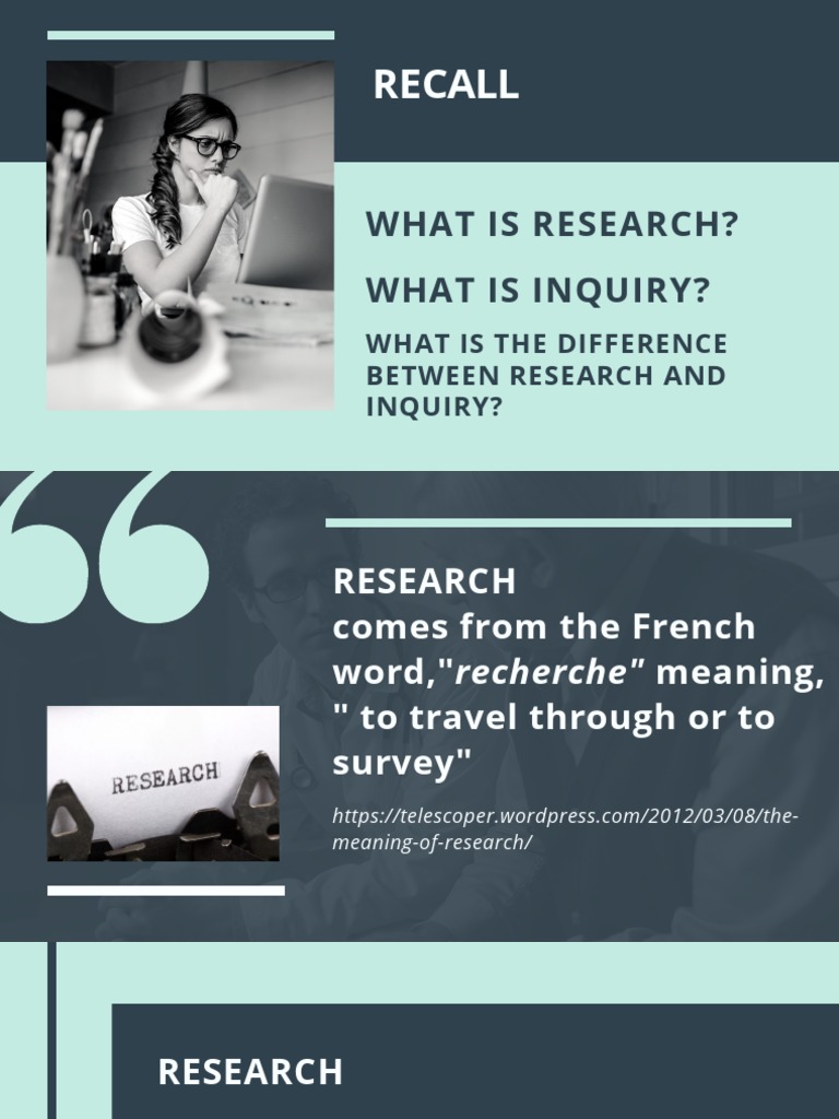 Understand the Difference Between Research and Inquiry | PDF